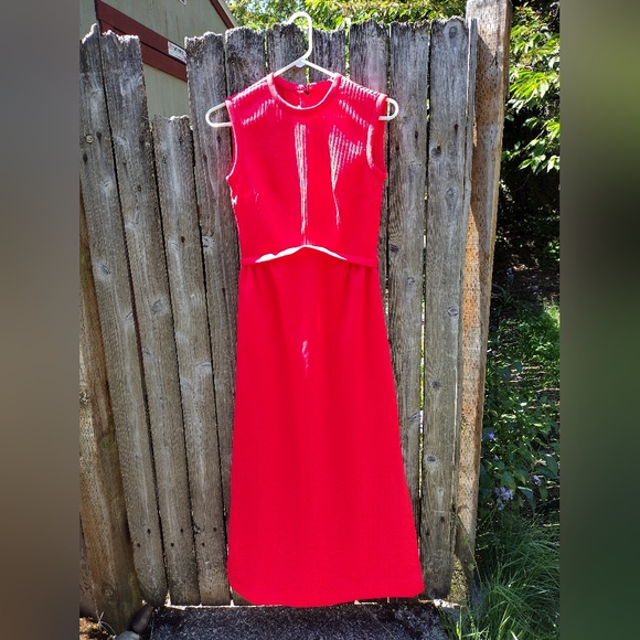 Andrea Gayle | Dresses | Vintage Andrea Gayle Maxi Dress Neon Pinkred ...